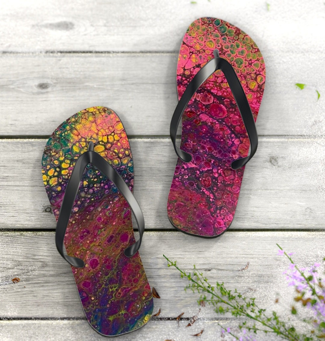 Unique Artsy Creative Beach Styled Flip Flops - Etsy