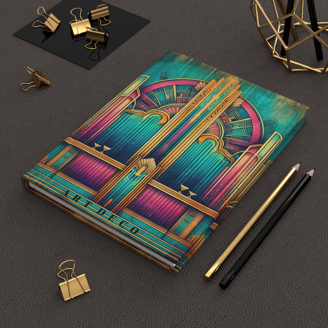 Retro Notebook Journal, Vintage Style 1920s Art Deco Design, Matte ...