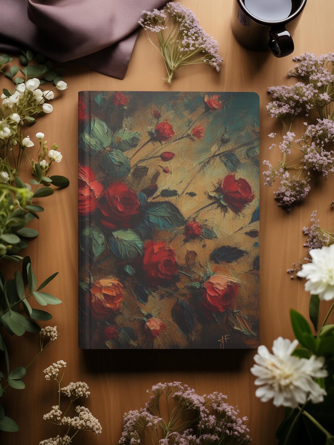 Vintage Wild Roses Notebook With Smooth Matte Hardcover Finish Perfect ...