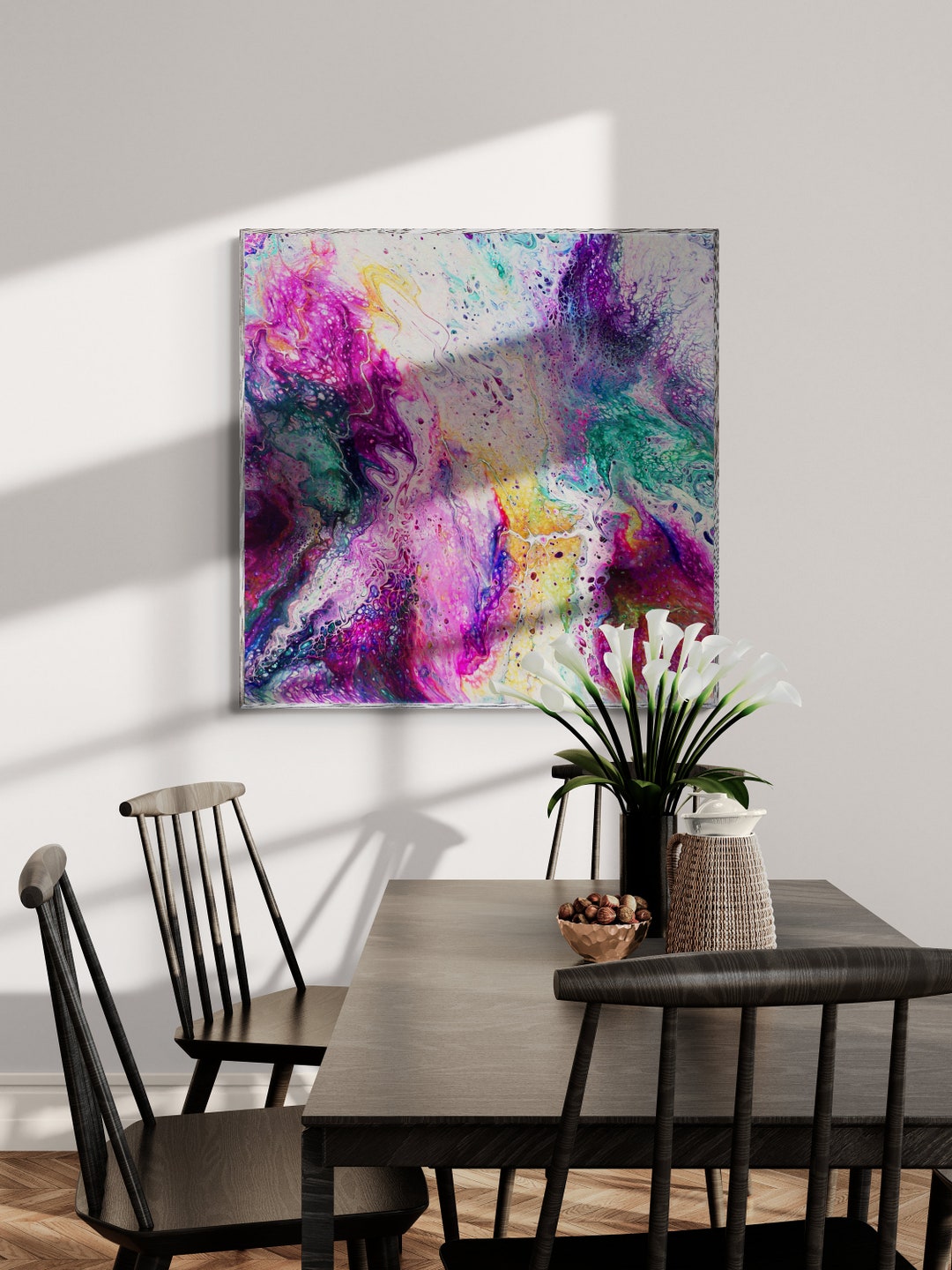 Unique & Vibrant Pastel Colors! Abstract Wall Art Canvas Print - Etsy