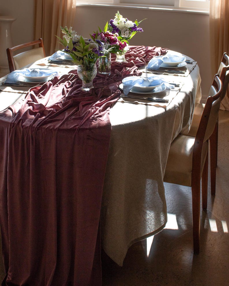 Pink Velvet Table Runner – Heavyweight Crushed Velvet for Weddings ...