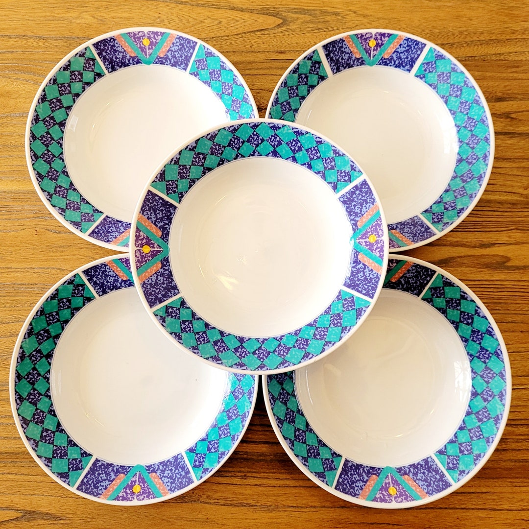 Set of 5 Gabbay Deep Plates From the 80s, Ø21 Cm - Etsy