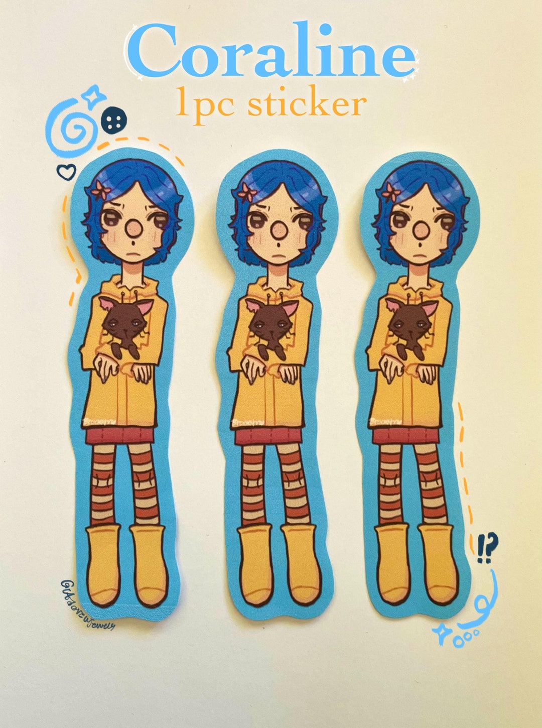 Coraline and Cat Inspired 1pc Sticker - Etsy