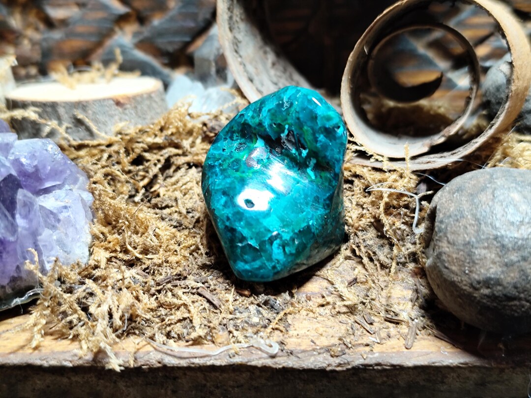 Dioptase and Chrysocolla, Tumbled Stone, 3 Cm, Congo. - Etsy