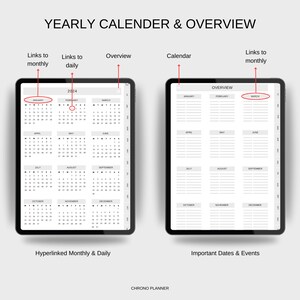 2024 Digital Planner, Dated Hyperlinked Pages for Goodnotes Notability ...
