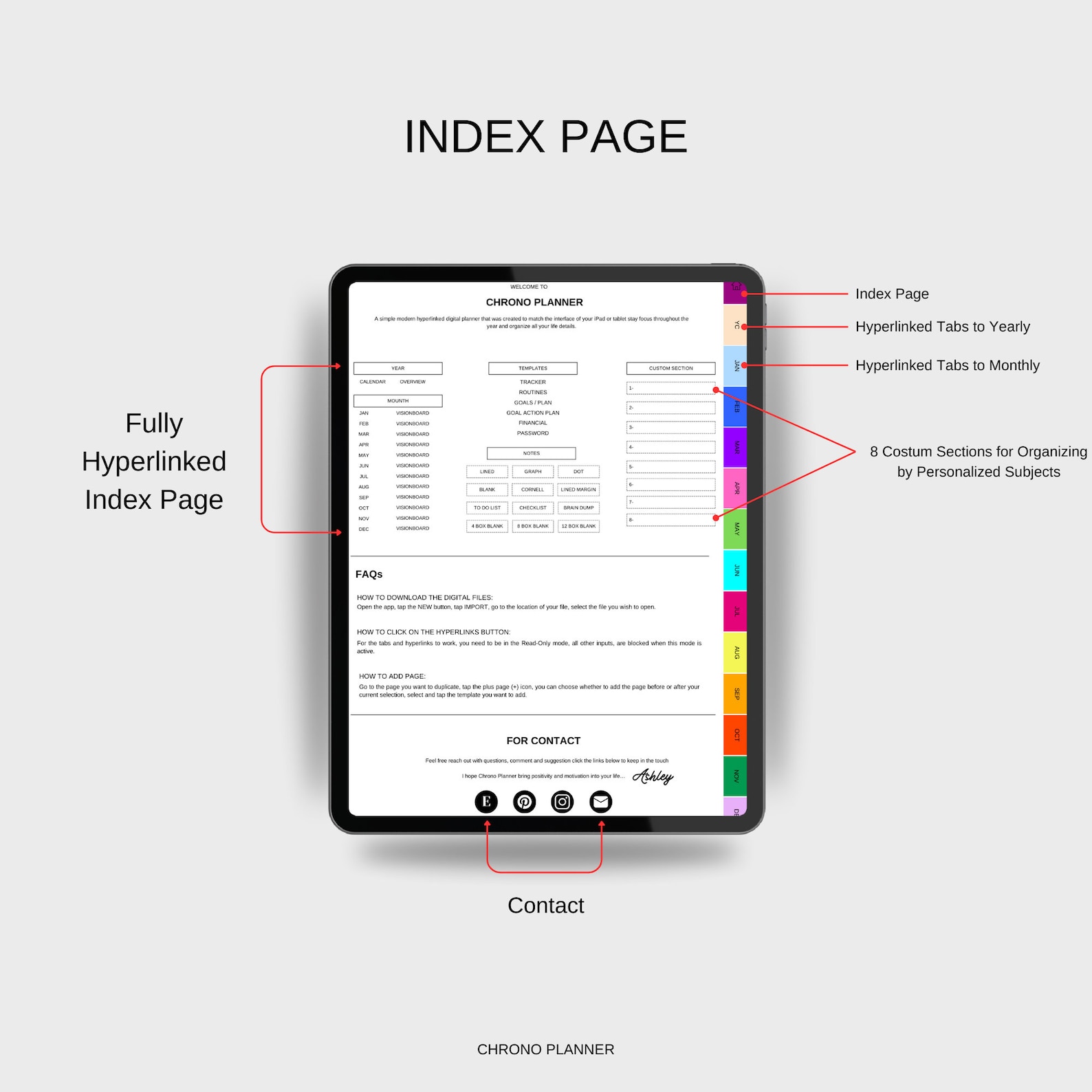 2024 Sunday Start Minimalist Digital iPad Planner for Goodnotes ...