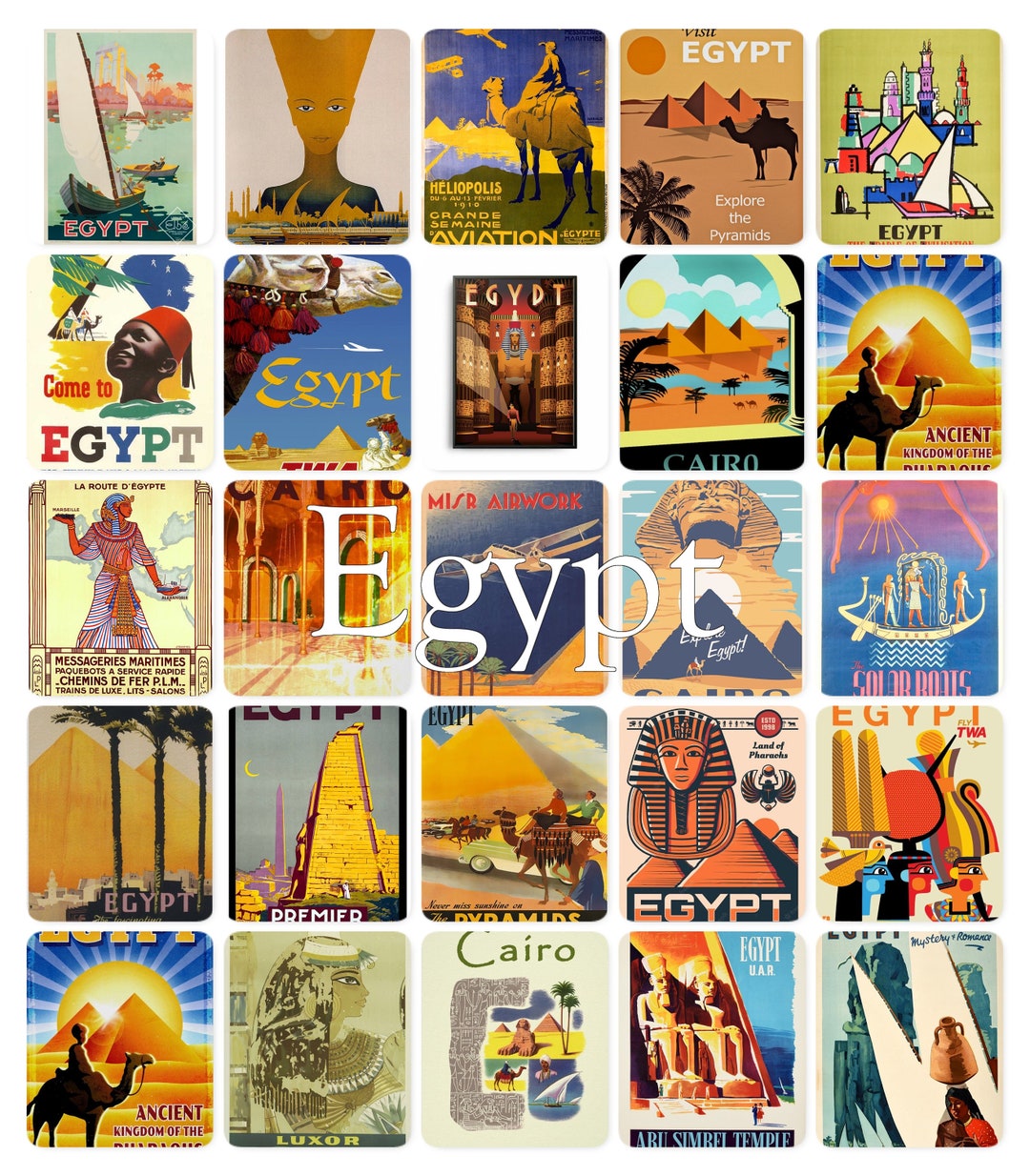 Egypt Posters Postcard Blank on the Back Ideal for Wedding Guestbook ...