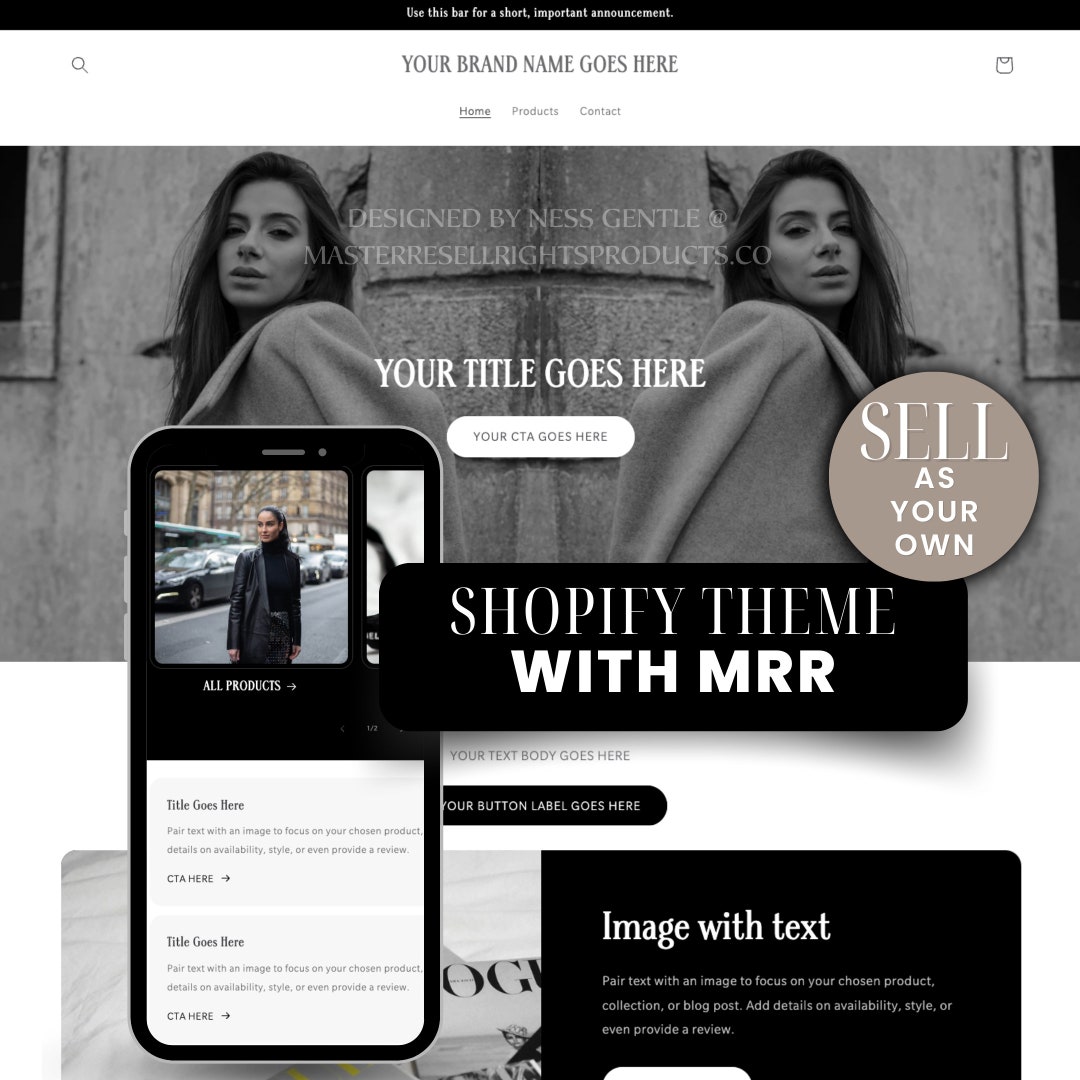 Shopify Theme With MRR Master Resell Rights MRR & PLR Digital Products With Master Resell Rights ...