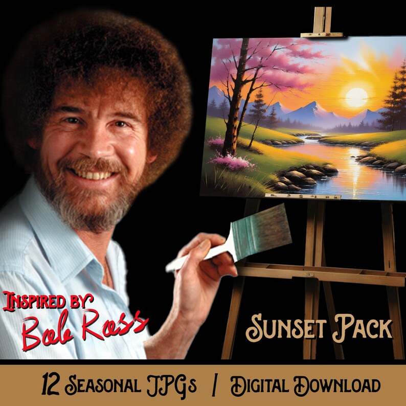 Inspired by Bob Ross Sunset Pack - Etsy