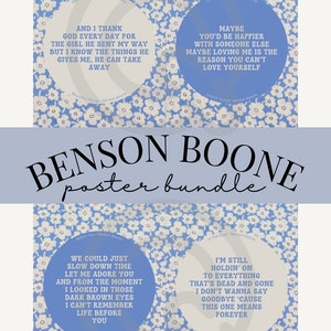 Benson Boone Lyric Posters Pack of 4 Downloadable Print Bundle - Etsy