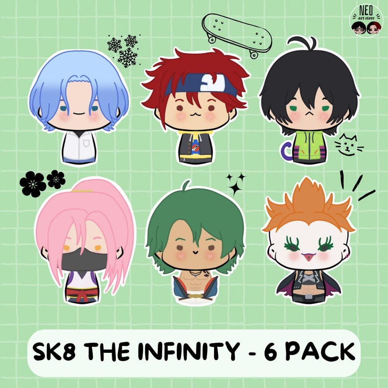 SK8 THE INFINITY Sticker Pack - Etsy