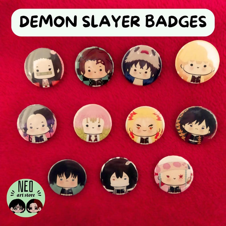 DEM0N SLAYER BADGES Kimetsu No Yaiba Pins - Etsy