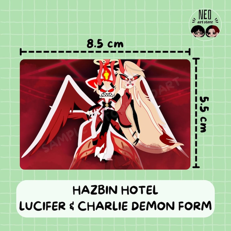 HAZBIN HOTEL PHOTOCARD Lucifer and Charlie Demon Form - Etsy