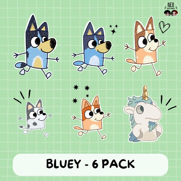 Bluey Stickers - Etsy