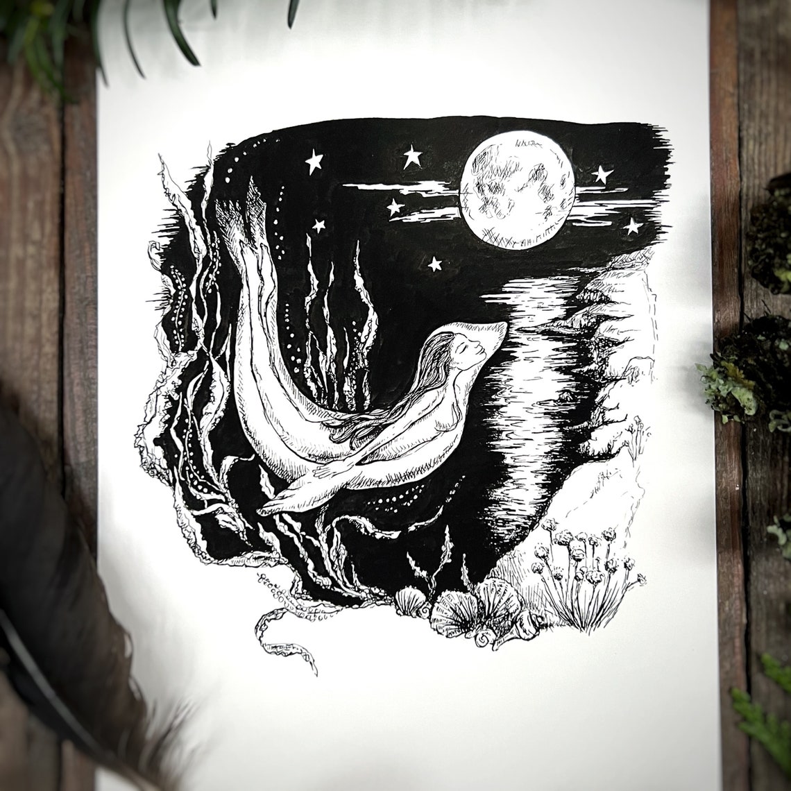 Maighdeann-mhara - A5 Giclee Print, Selkie, Selkie Art, Seal, Folklore ...