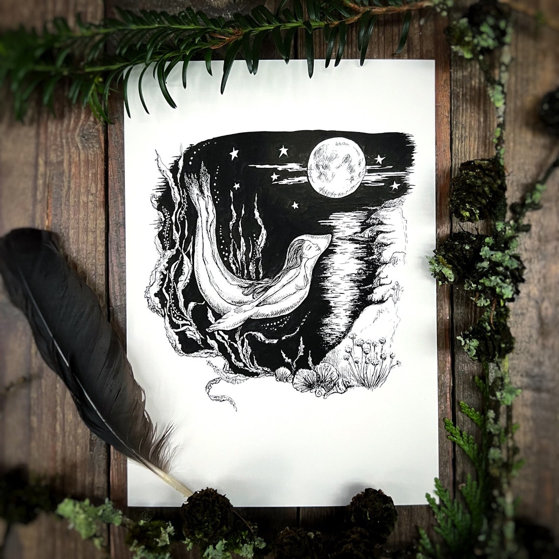 Maighdeann-mhara - A5 Giclee Print, Selkie, Selkie Art, Seal, Folklore ...