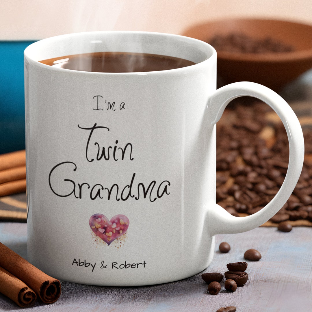 Twin Grandma Mug | Personalised Ceramic (names From Twins) - Etsy