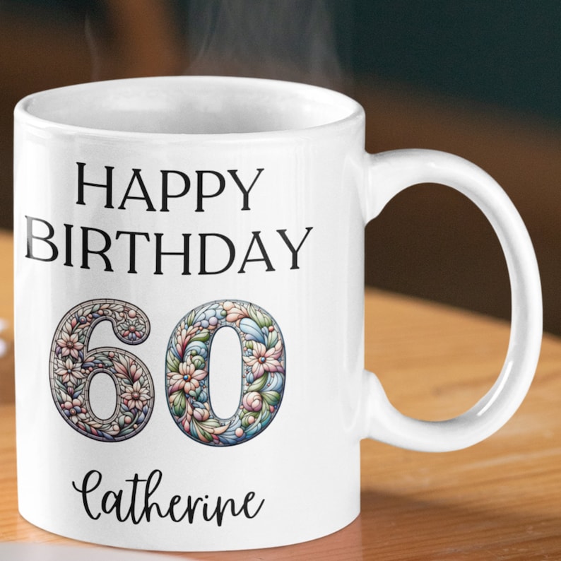 Personalised 60th Birthday Mug, Personalised Coffee Mug, Milestone ...