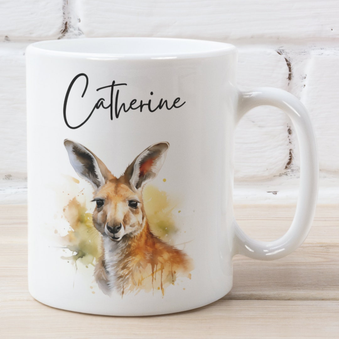 Personalised Kangaroo Mug, Mug for Kangaroo Lovers, Australian Wildlife ...