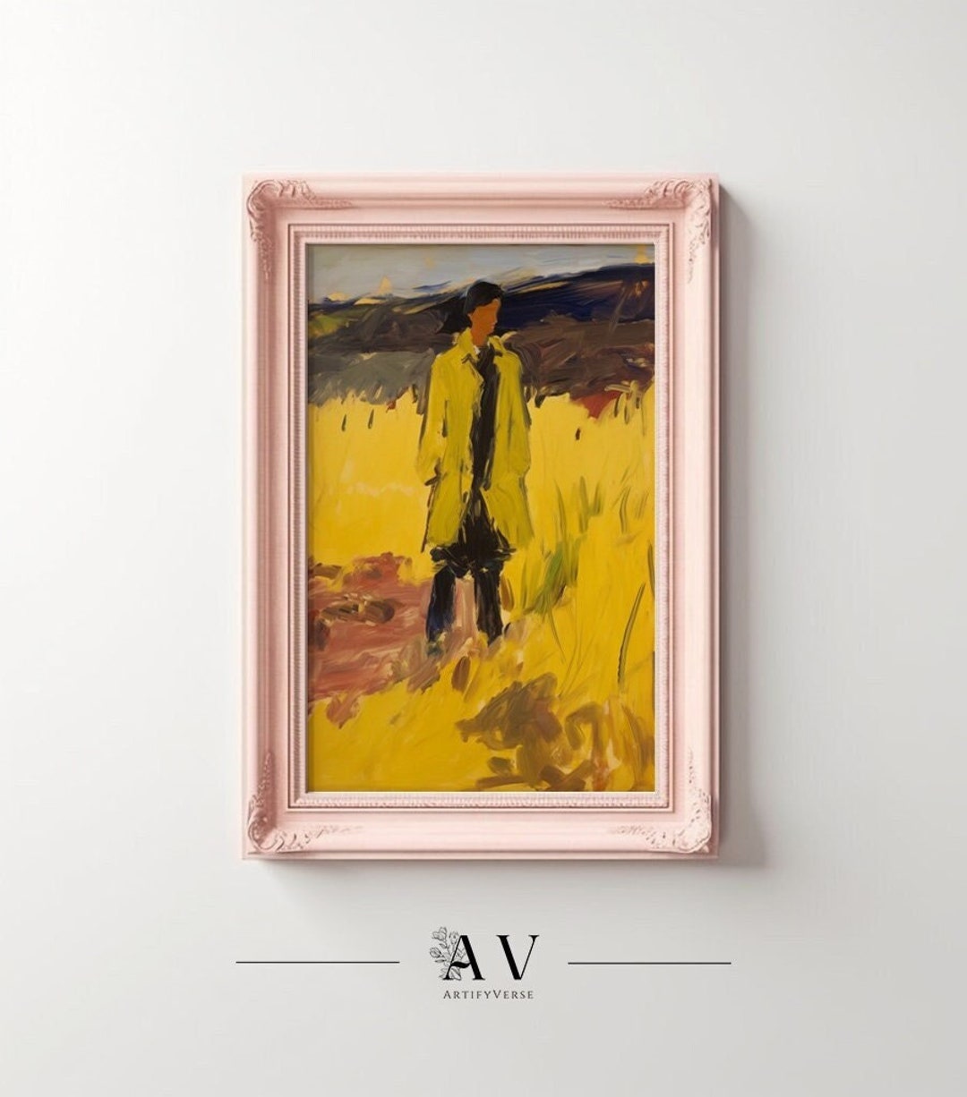 The Man in Yellow PRINTABLE, Home Decor, Art Painting, Spring, Room ...