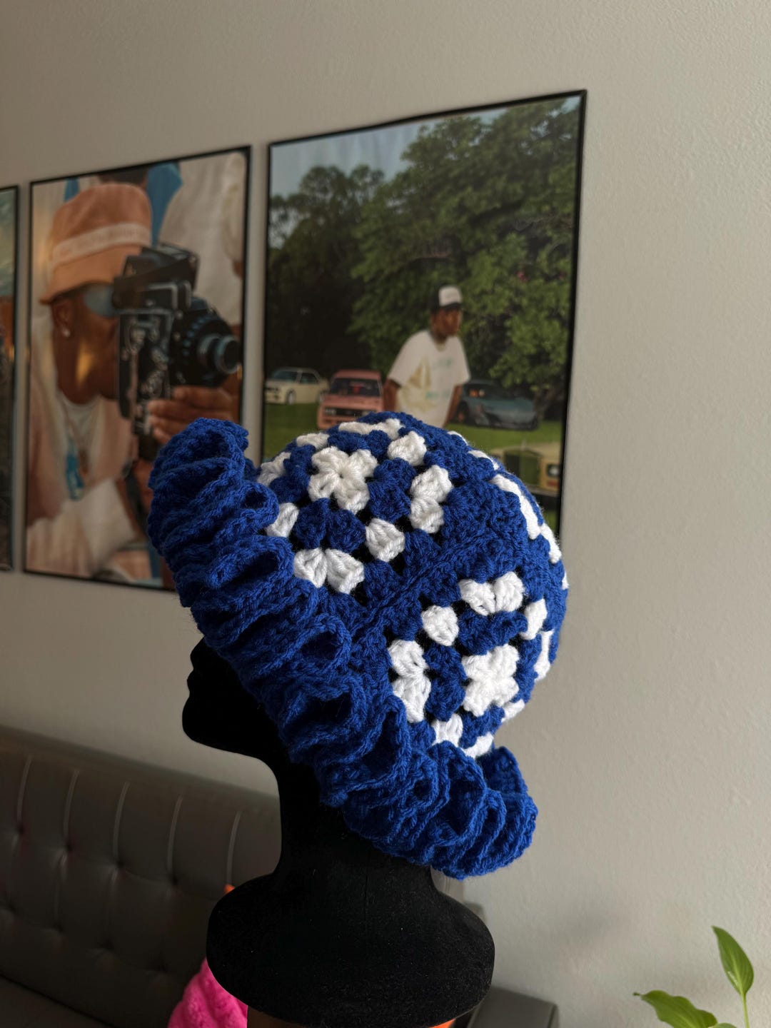 Granny Square Crochet Ruffle Hat - Etsy
