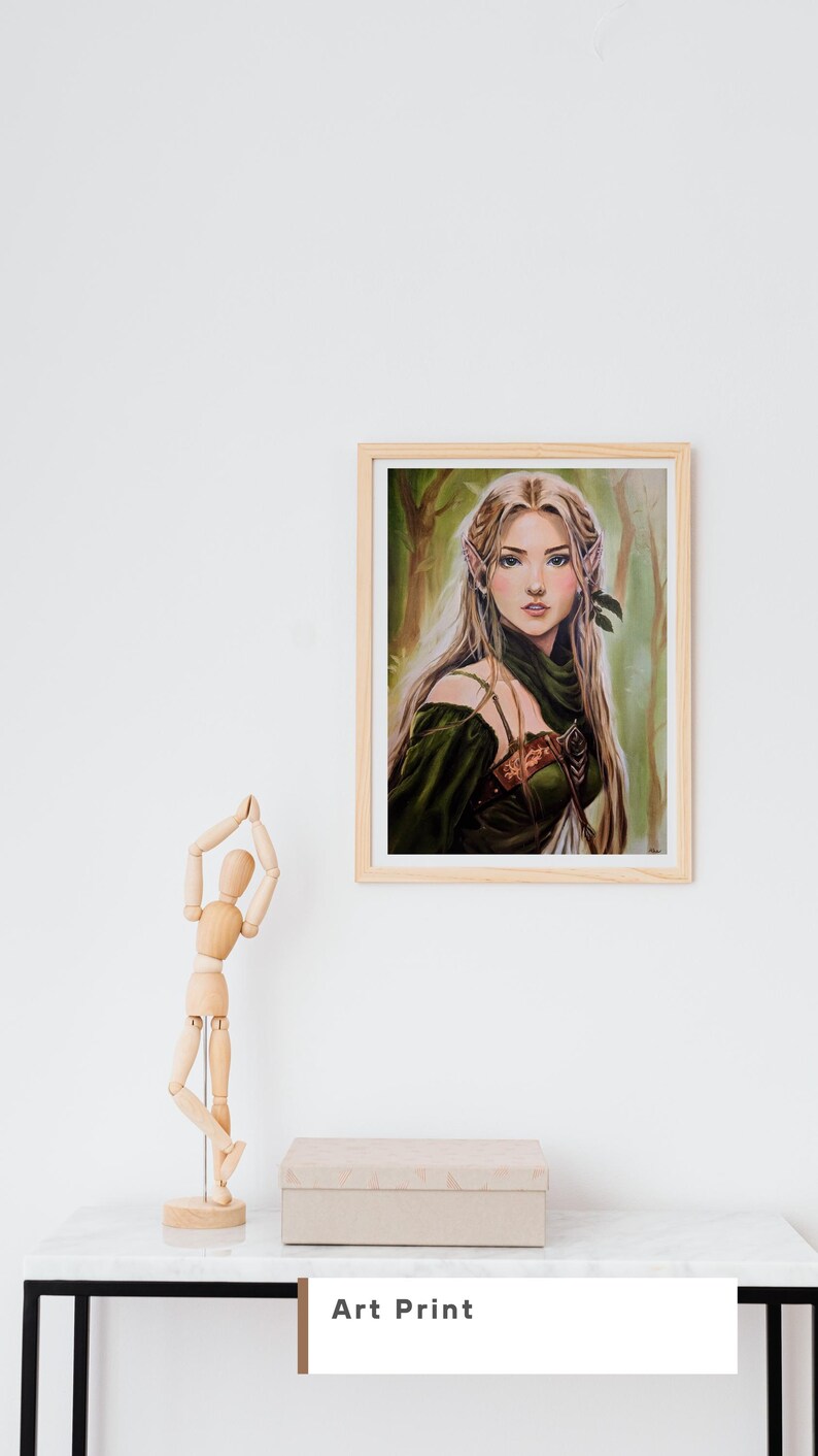 Fantasy Elf Portrait – Mystical Woodland A4 Art Print - Etsy