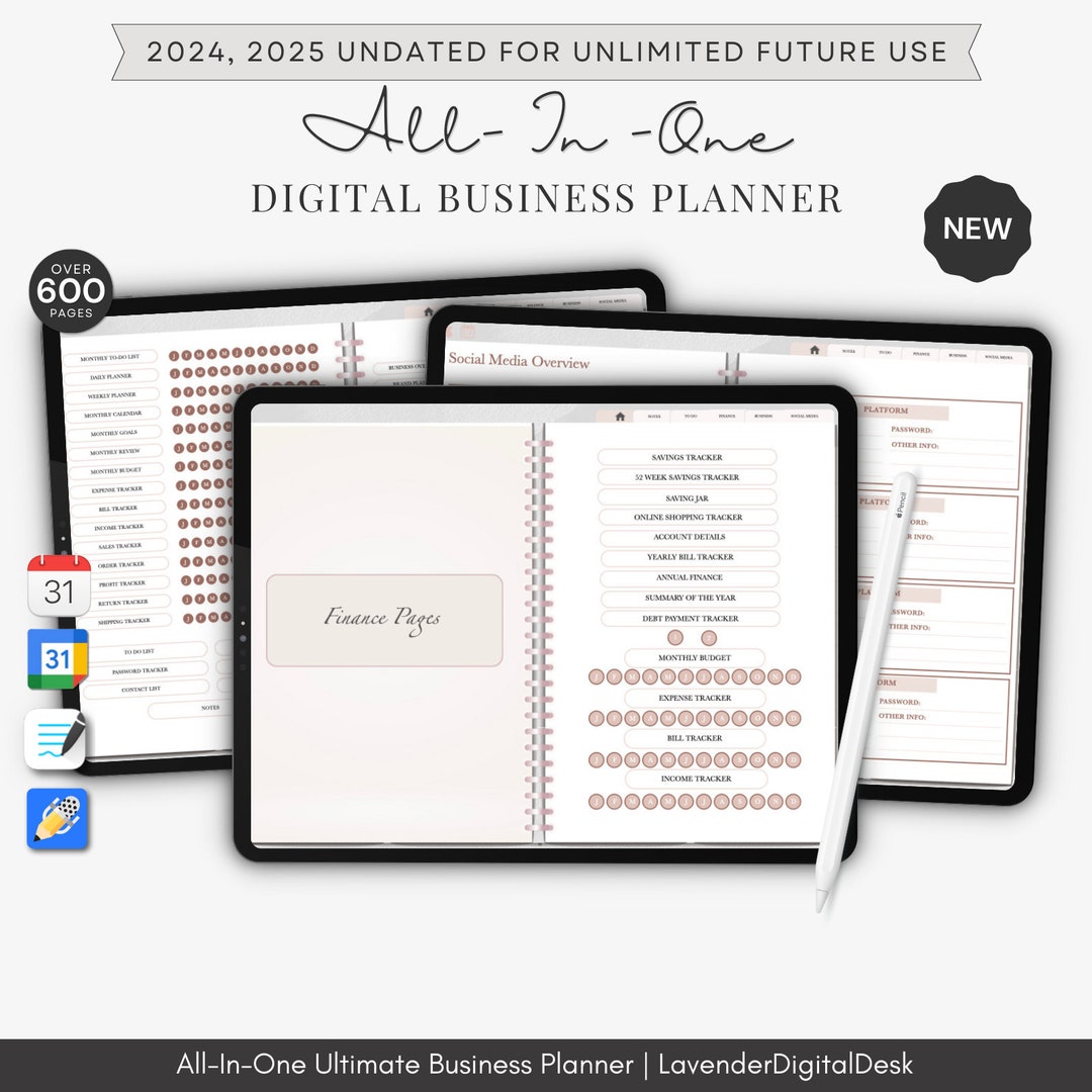 2024 Digital Business Planner Social Media Planner Small Business ...