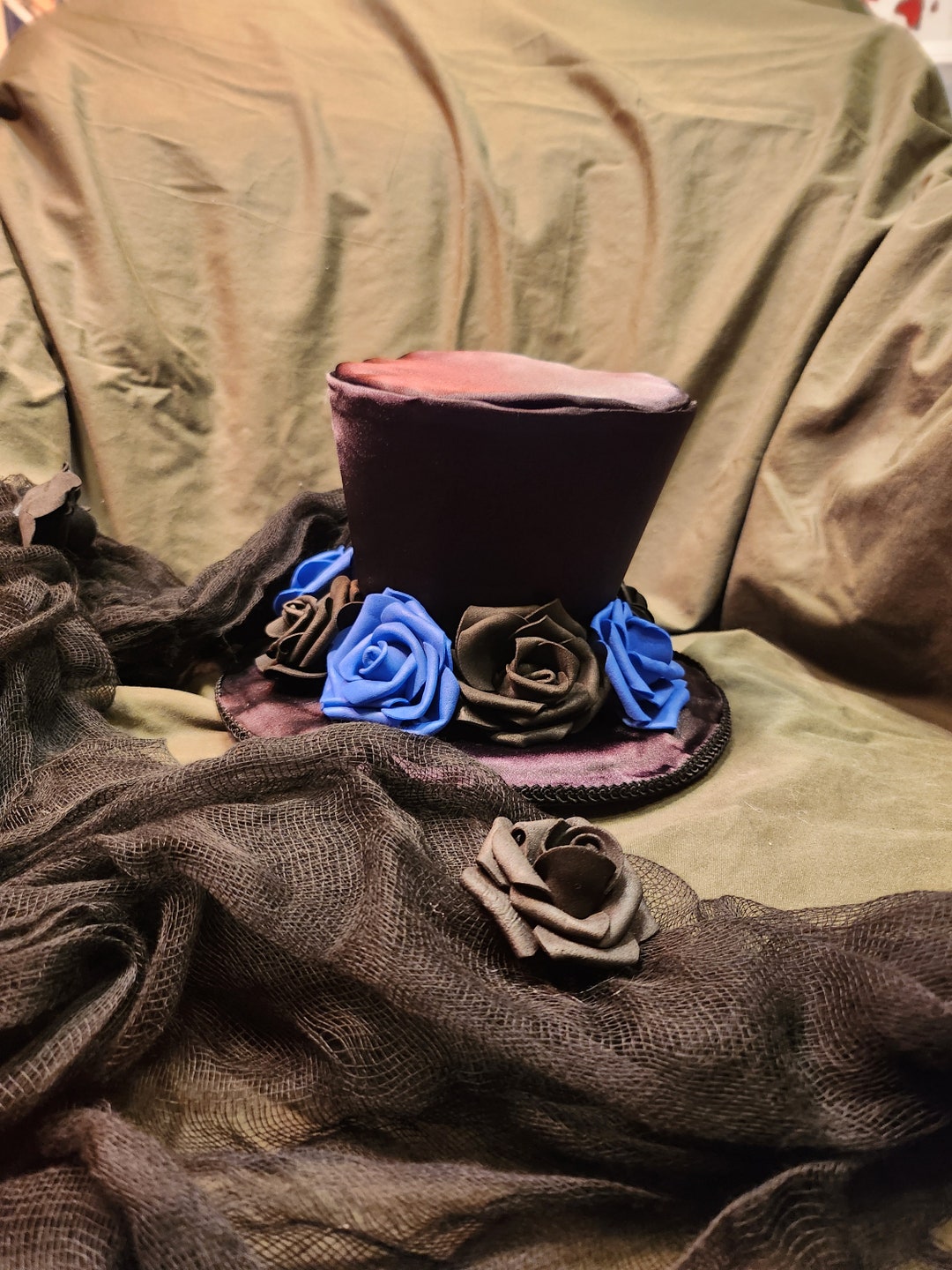 Goth Top Hat With Veil - Etsy