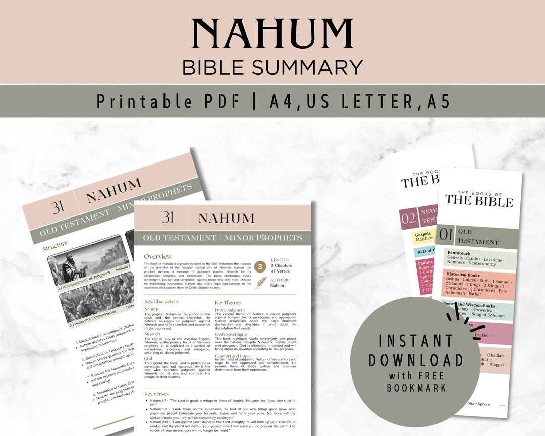 Nahum Bible Study Guide: Summary, Notes, Journal (digital Download) - Etsy