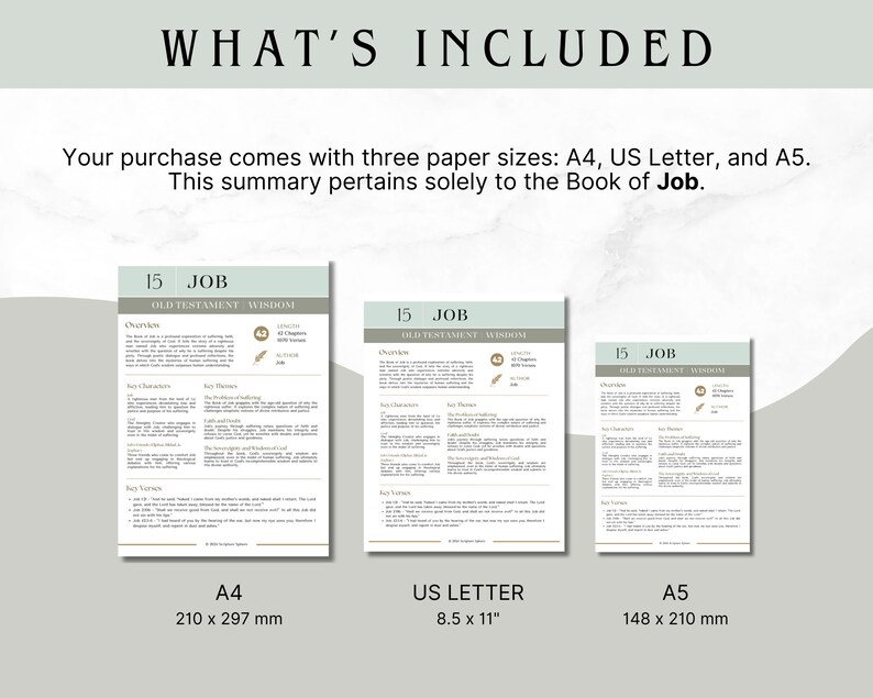 Job Bible Summary Printable Sheet | Old Testament Summary | Christian ...