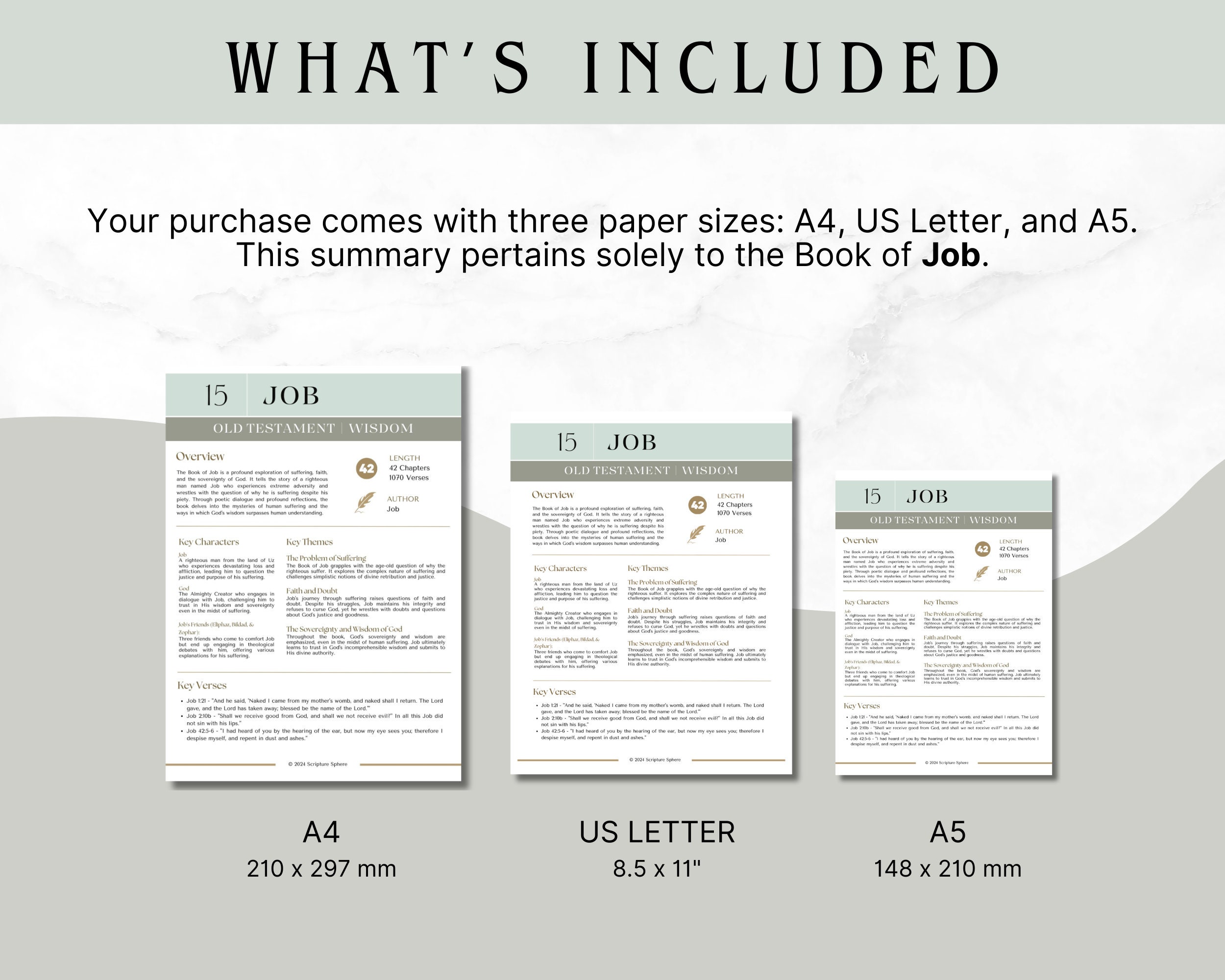 Job Bible Summary Printable Sheet Old Testament Summary Christian ...