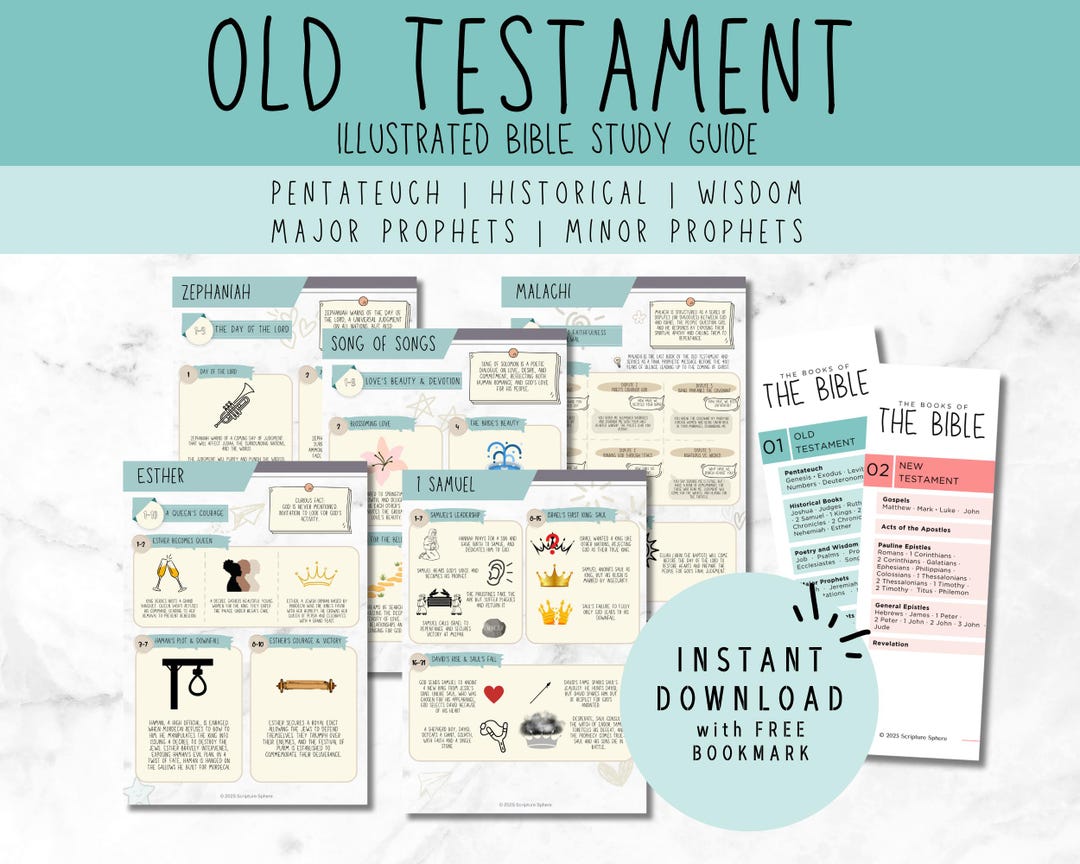 Illustrated Old Testament Books Bible Study Cheat Sheet | Bible Made ...