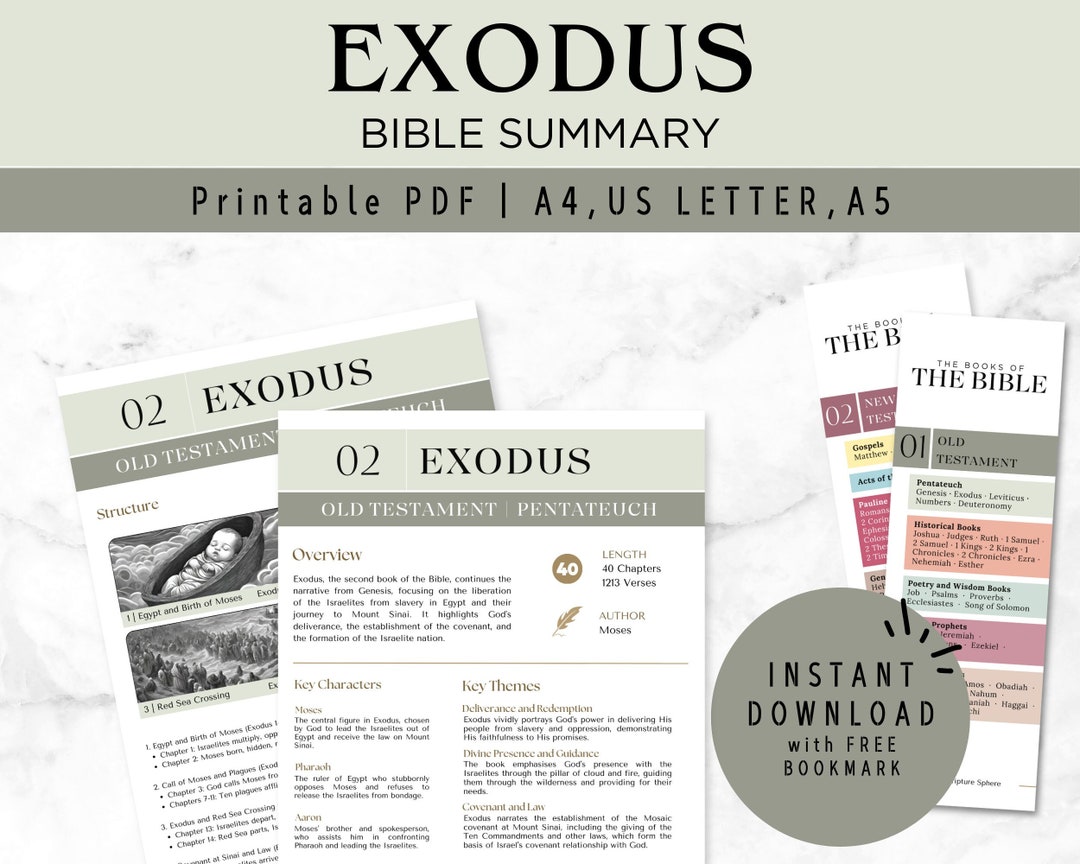 Exodus Bible Study Printable Cheat Sheet | Old Testament Summary ...