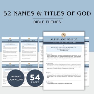 52 Names and Titles of God Bible Study Guide | Printable PDF | Meaning ...