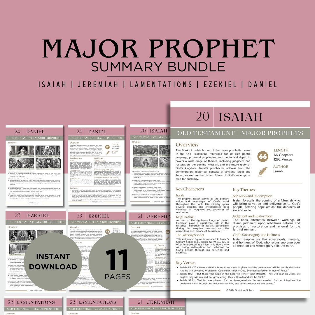 Major Prophets Bible Study Guide PDF | Isaiah to Daniel Summary Notes ...