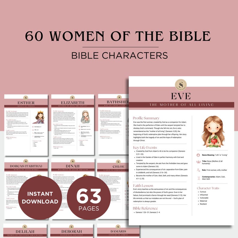 60 Women of the Bible | Printable Bible Study Guide PDF | Christian ...
