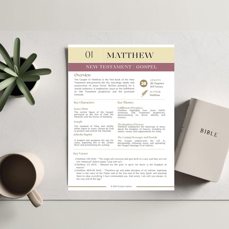 Gospels Bible Study Guide | Matthew Mark Luke John Summary Notes | New ...