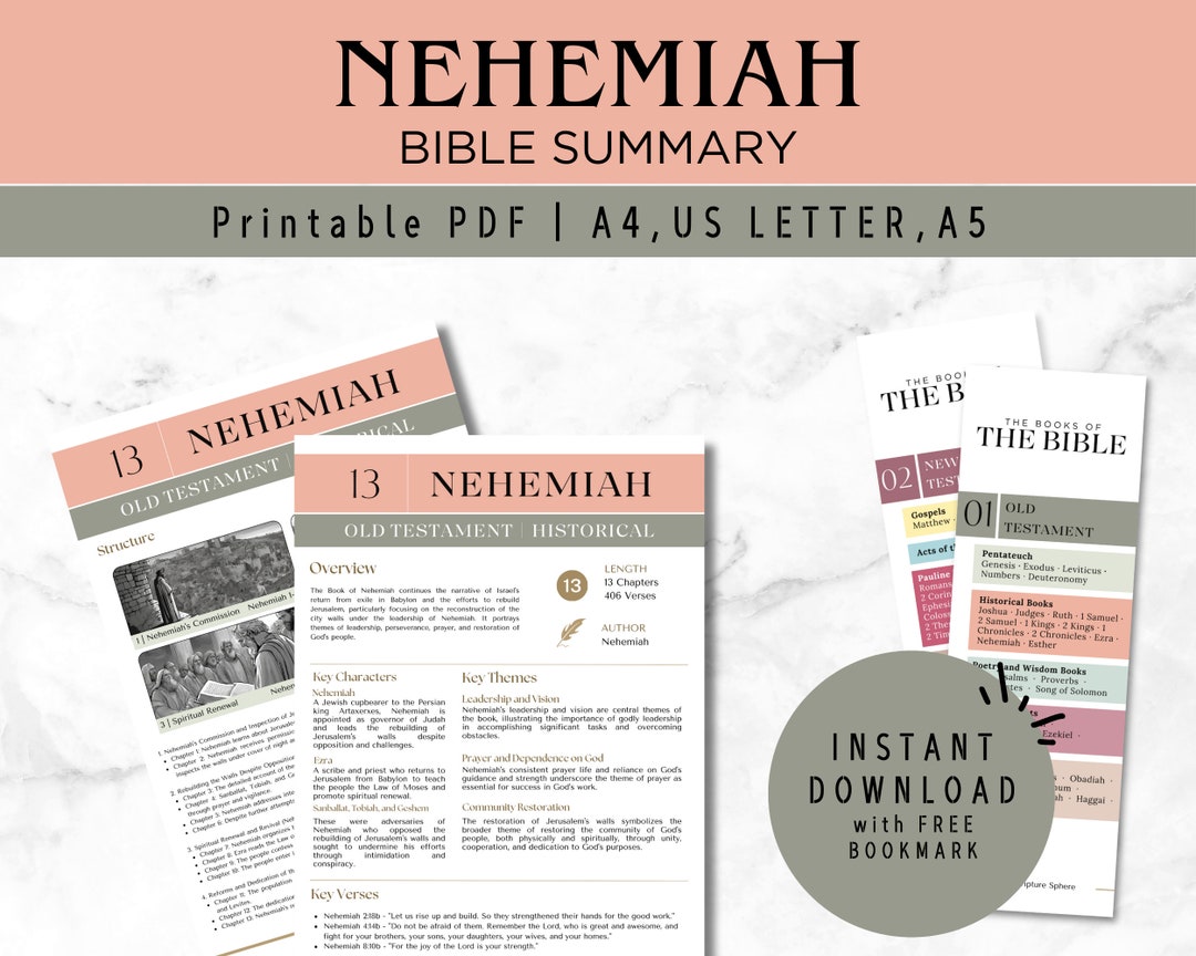 Nehemiah Bible Study Guide: Summary, Notes & Journal (PDF) - Etsy
