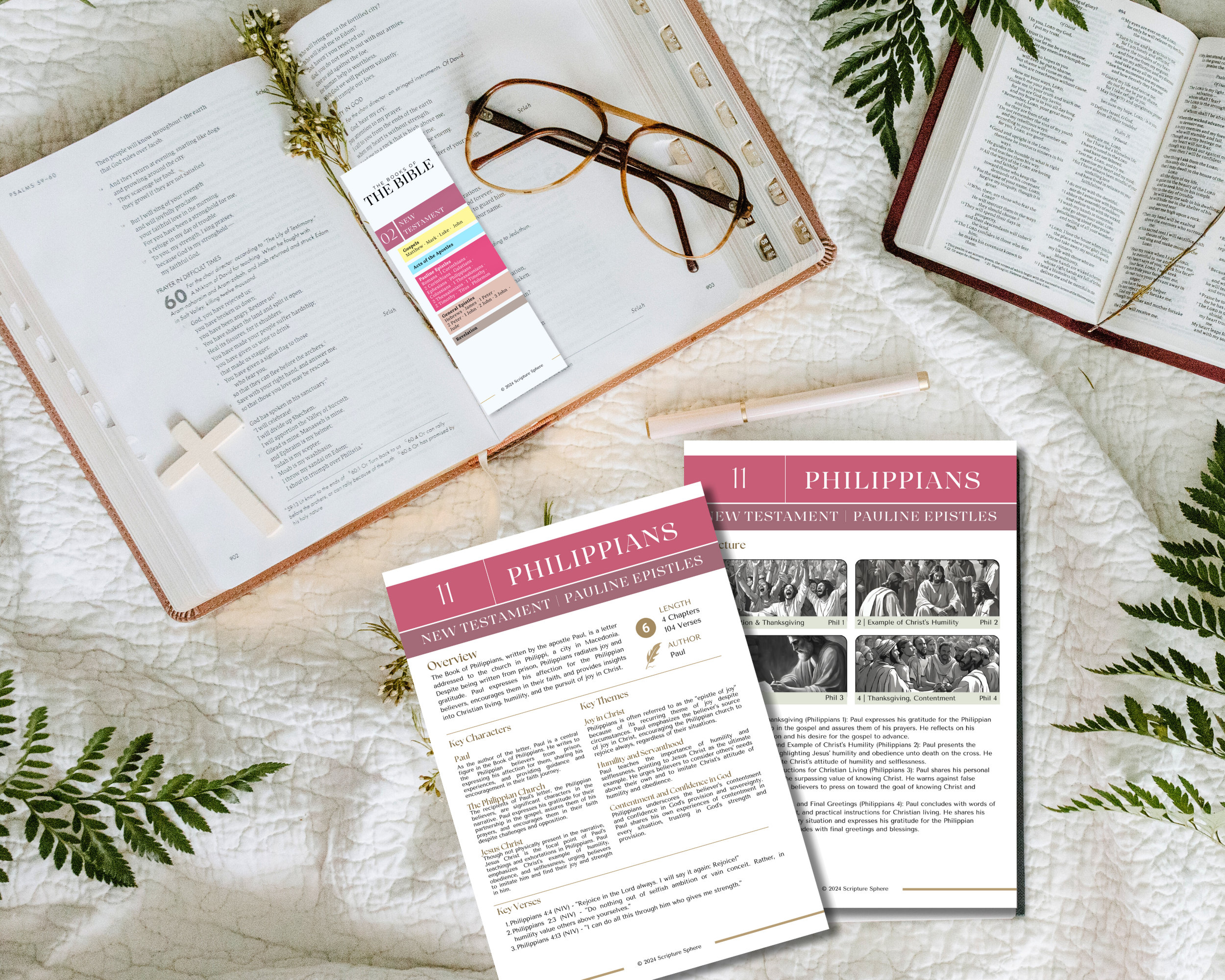 Philippians Bible Study Cheat Sheet: Christian Summary & Bookmark ...