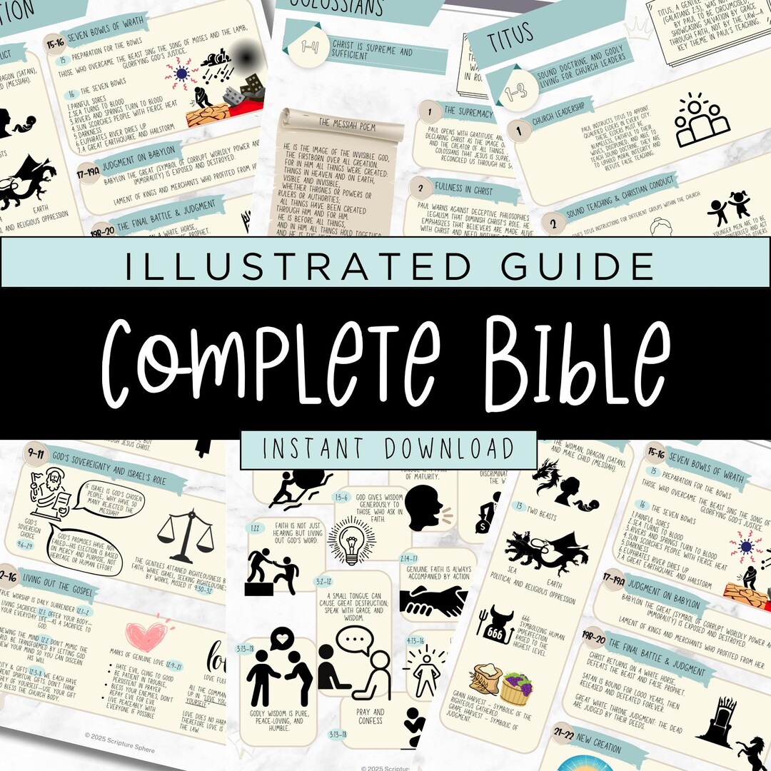 Bible Overview Cheat Sheet PDF – Illustrated Study Guide for 66 Books ...