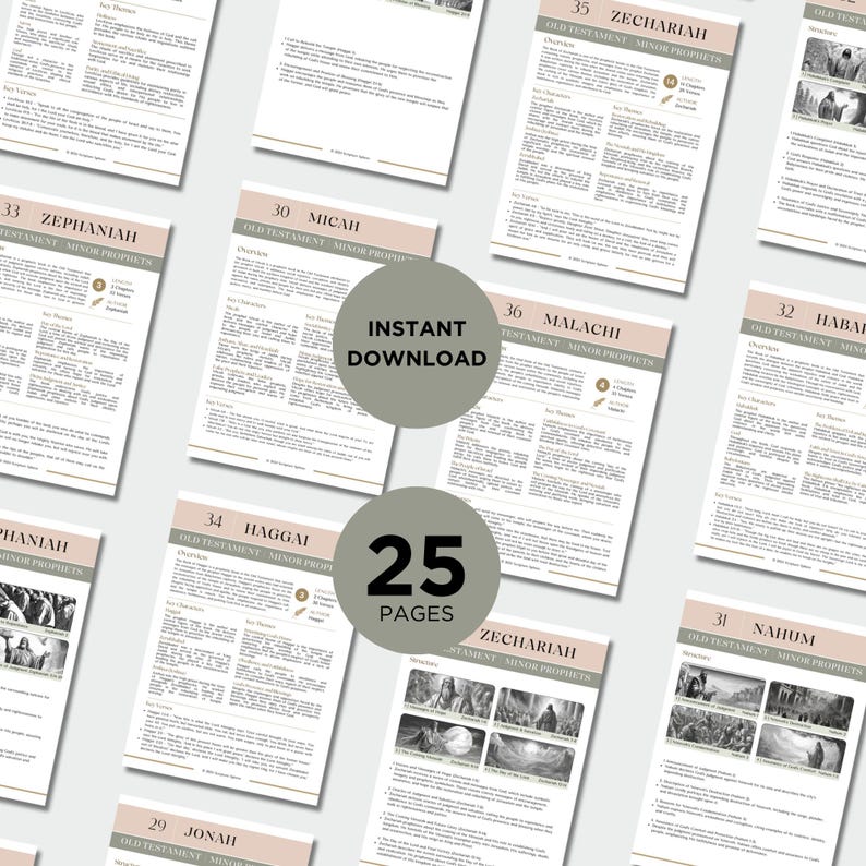 Minor Prophets Bible Study Guide | 12 Books Old Testament Summary Notes ...