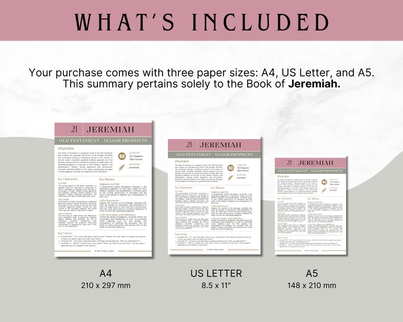 Jeremiah Bible Summary Printable Sheet | Old Testament Summary ...