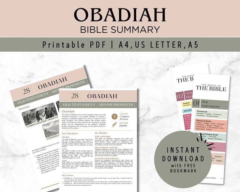 Obadiah Bible Study Guide: Summary, Notes, and Journal (digital ...