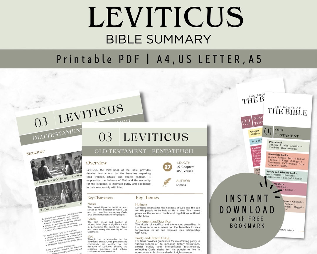 Leviticus Bible Study Printable Cheat Sheet | Old Testament Summary ...