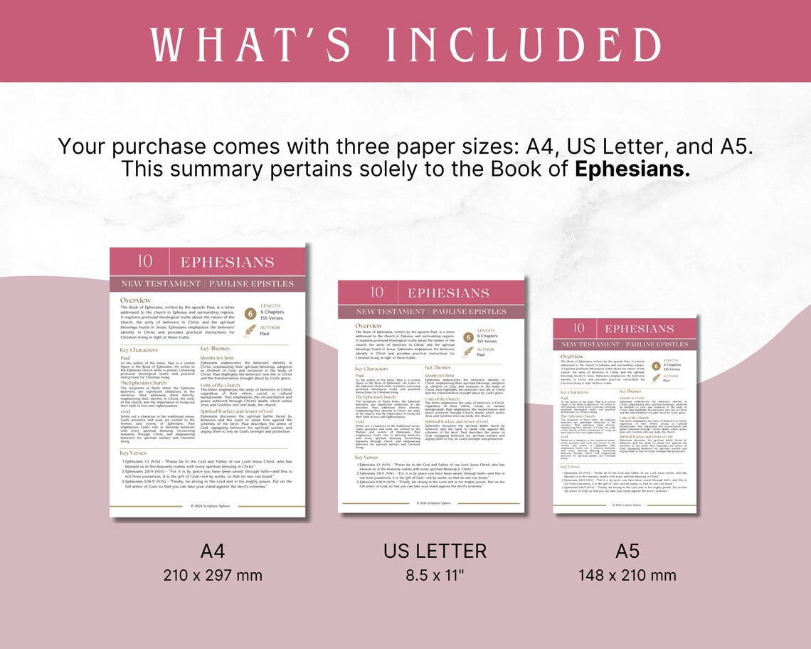 Ephesians Bible Study Printable Cheat Sheet | Bible Summary | Christian ...