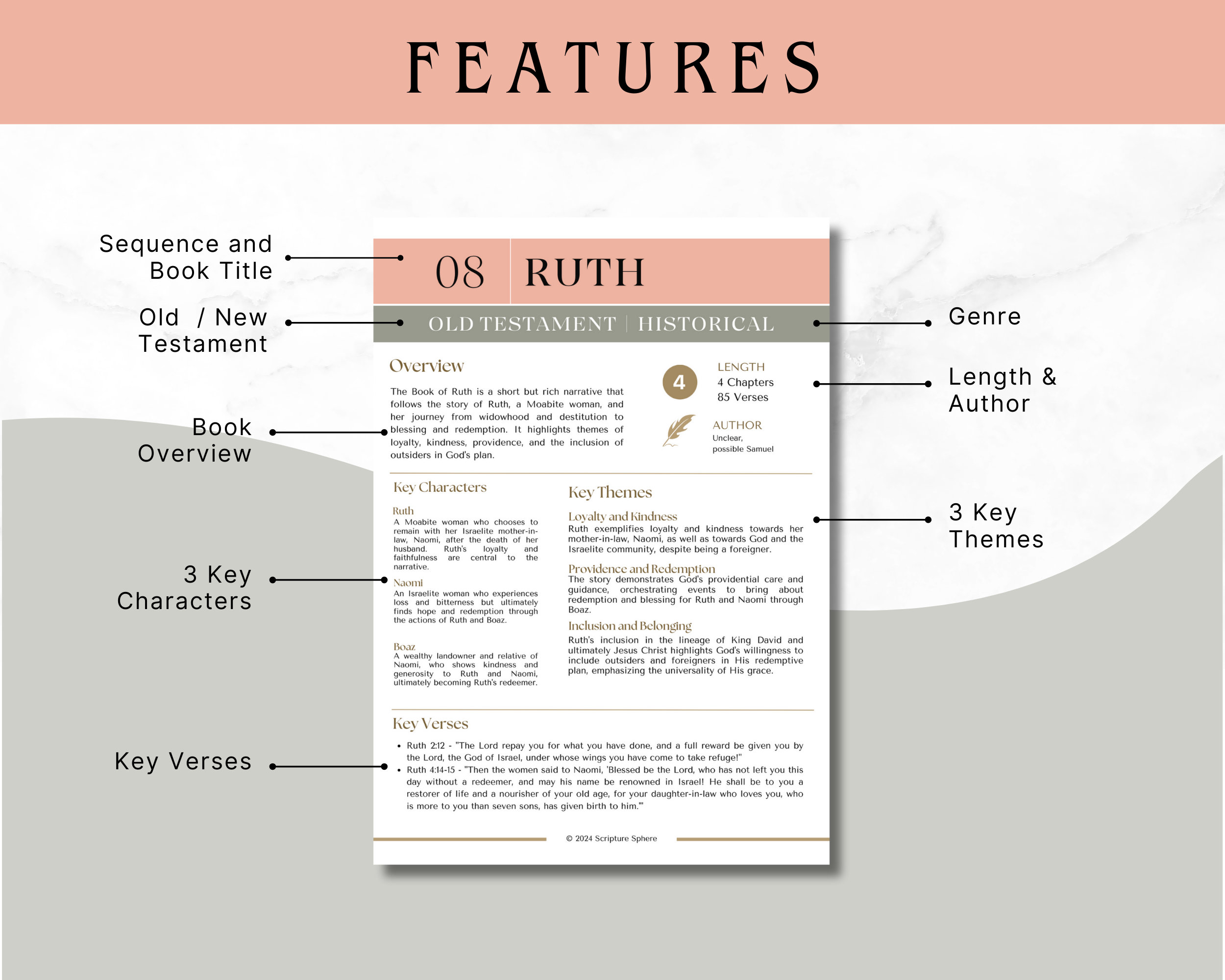 Ruth Bible Study Printable Cheat Sheet | Old Testament Summary ...