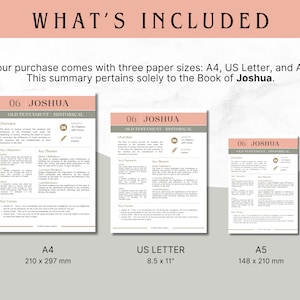 Joshua Bible Study Cheat Sheet: Old Testament Summary (digital Download ...