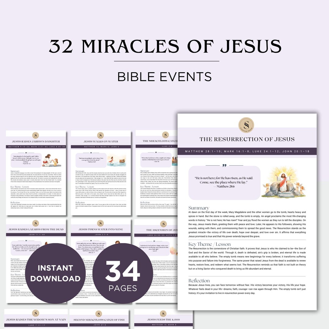 32 Miracles of Jesus | Bible Study Guide PDF | Christian Devotional ...
