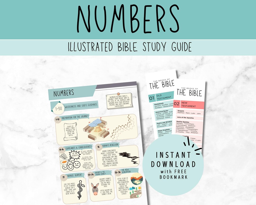 Numbers Illustrated Bible Study Guide | Bible Study Cheat Sheet | Old ...