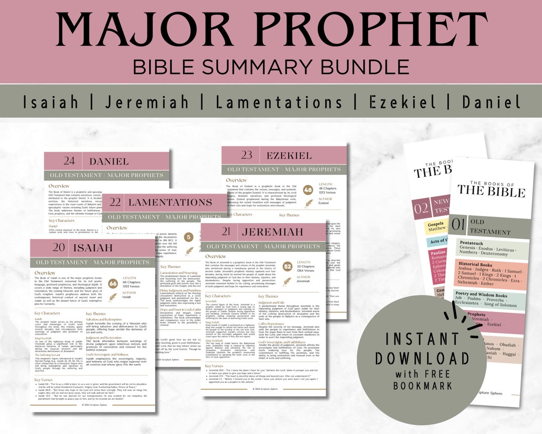 Major Prophets Bible Study Bundle Printable Cheat Sheet | Old Testament ...